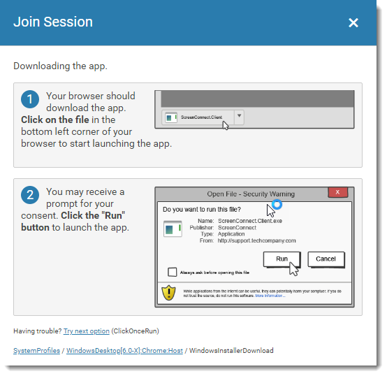 Joining a Remote Session