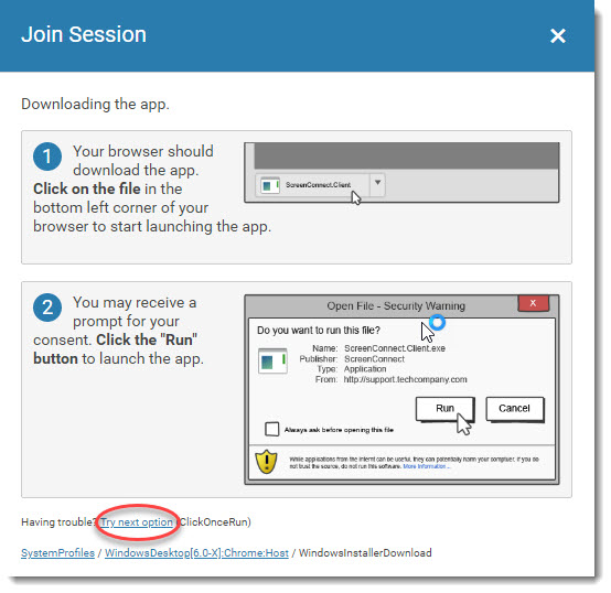 Joining a Remote Session